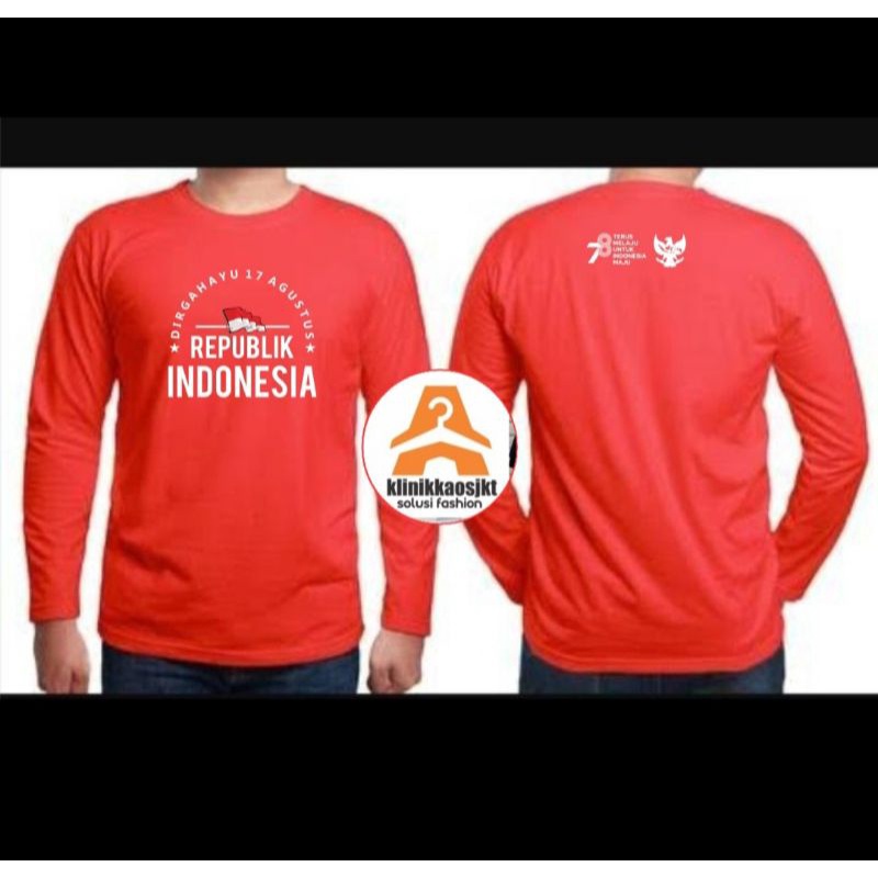 Jual BAJU - KAOS LENGAN PANJANG HUT KEMERDEKAAN INDONESIA 78 - TSHIRT DIRGAHAYU INDONESIA 78 ...