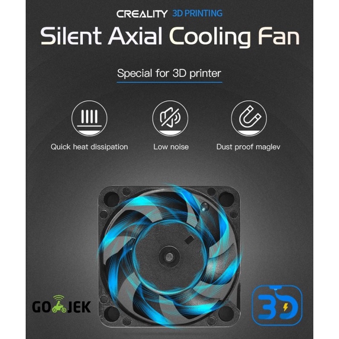 Jual CREALITY 3D 4010 DC 24V 0.1A Silent Brushless Axial Cooling Fan ...