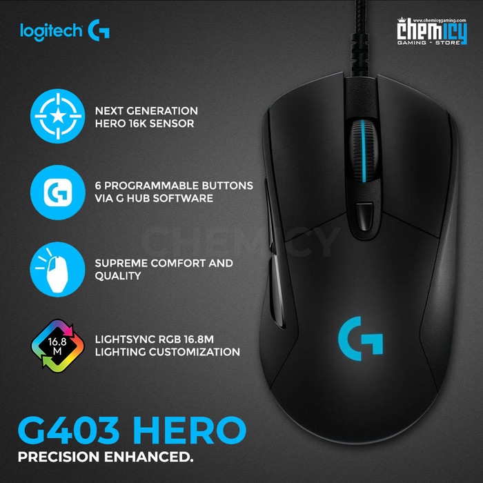 Jual Logitech G403 Hero 16K Gaming Mouse | Shopee Indonesia