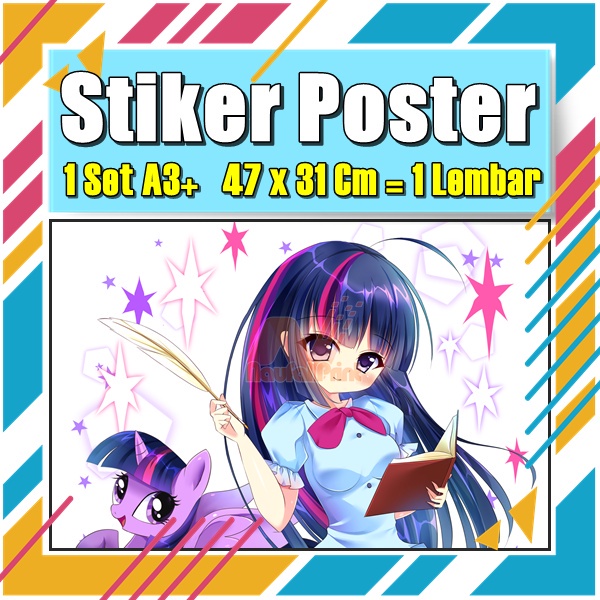 Jual Poster Stiker My Little Pony A3+ Animasi Kartun Acara Tv Kertas ...