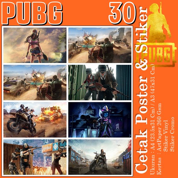 Jual Sticker Poster PUBG | Perang | War | Mobile | Game | Games ...