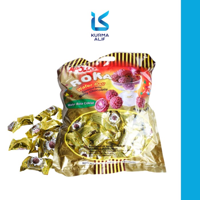 Jual Roka Apollo Chocolate Wafer Ball Isi 80 Pcs | Shopee Indonesia