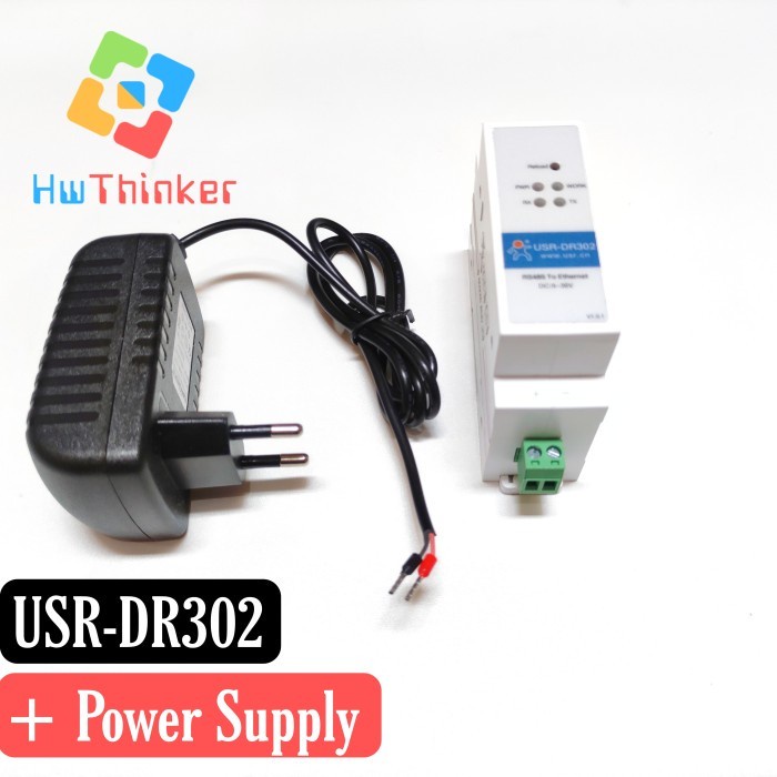 Jual USR-DR302 DIN RAIL Serial RS485 to Ethernet Converter ModBus ...