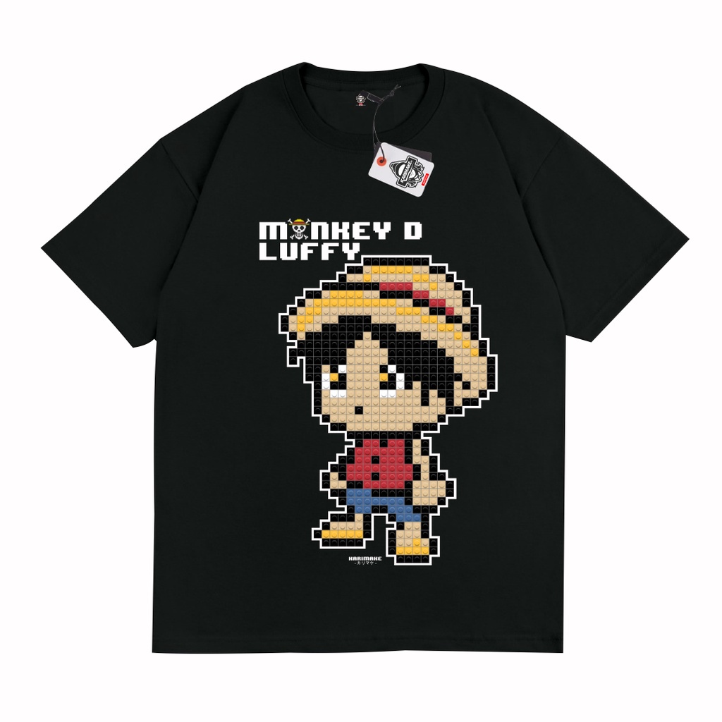 Jual KRMK Kaos T Shirt Baju Distro Unisex Gambar ONE PIECE MONKEY D. LUFFY BRIK 8 BIT | Shopee ...