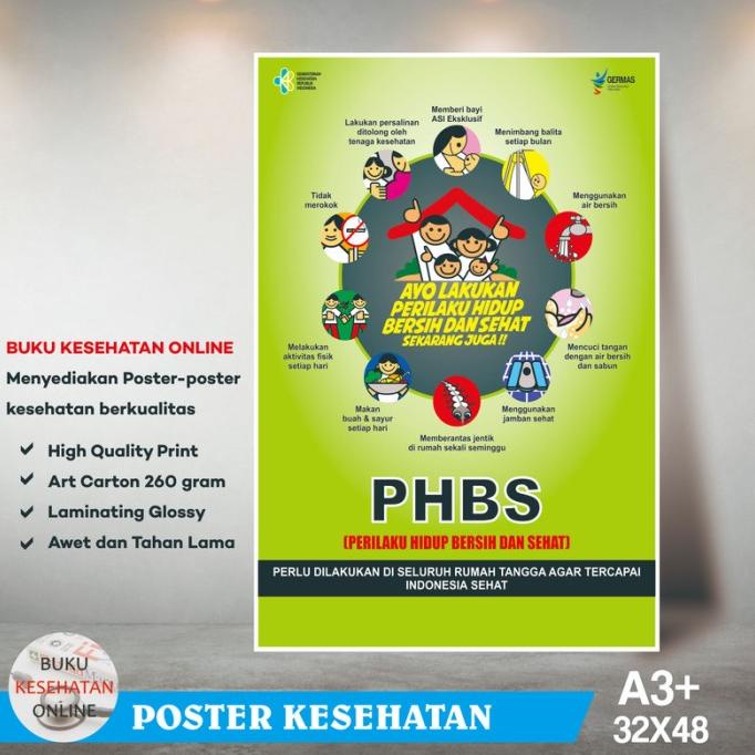 Jual Poster Kesehatan Perilaku Hidup Bersih dan Sehat - Laminating Glossy free ongkir | Shopee ...