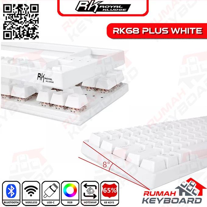 Jual WAN315 ROYAL KLUDGE - RK68 PLUS - 3 MODE - RGB - WHITE - MECHANICAL KEYBOARD ** | Shopee ...