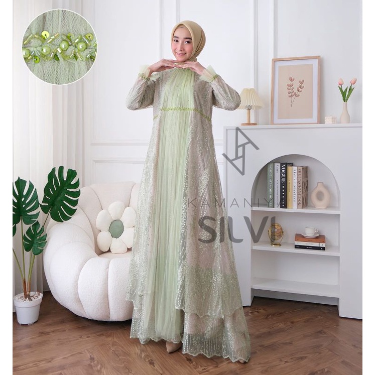 Jual GAMIS BROKAT Kamaniya Silvi Dress Premium Look | Shopee Indonesia