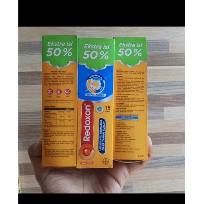 Jual redoxon CDR 15 tablet triple action vitamin C | Shopee Indonesia