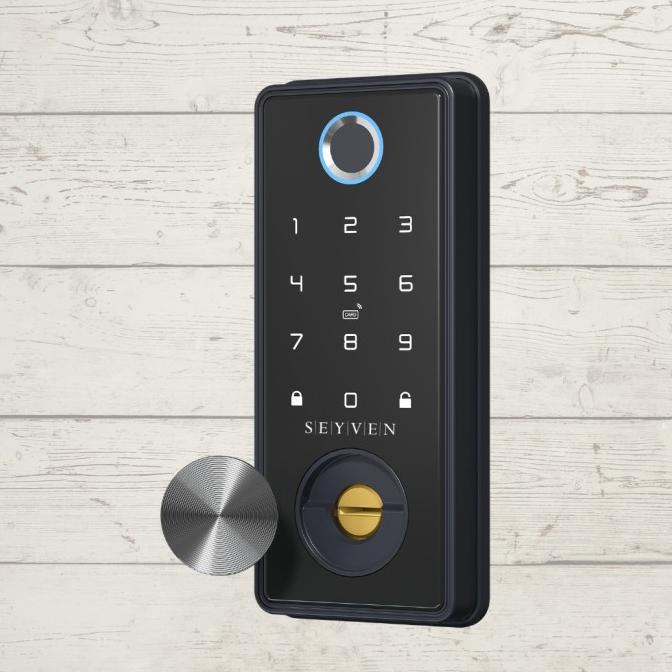 Jual SEYVEN DEADBOLT SMART DOOR LOCK / SMART LOCK DOOR PINTU KAYU BESI ...