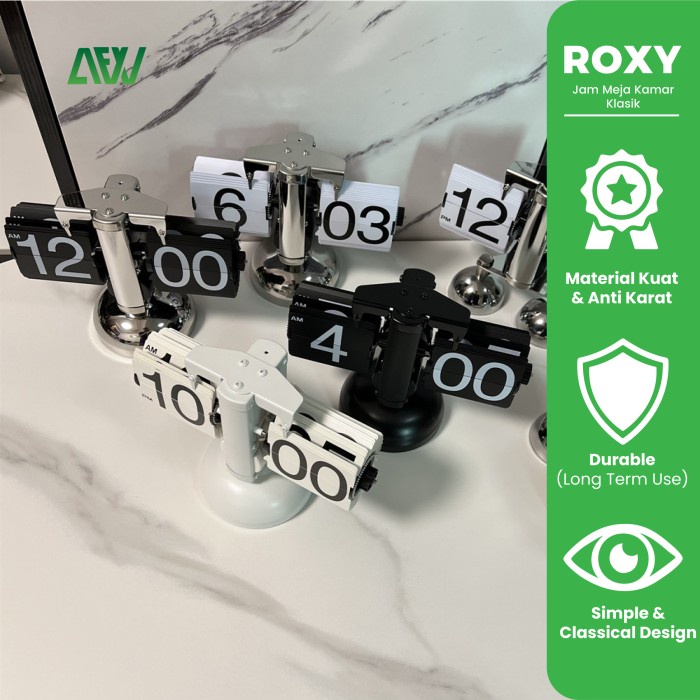 Jual ROXY VINTAGE RETRO TABLE FLIP CLOCK DESK JAM MEJA KLASIK KAMAR ...