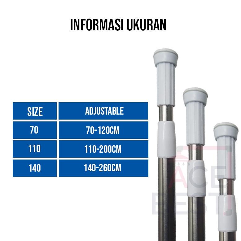 Jual Free Ongkir Tiang Pipa Fleksibel Tanpa Paku /Tiang Pipa Kamar ...