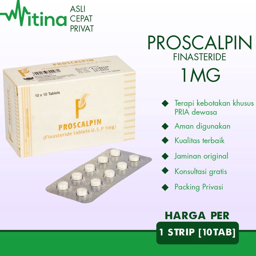 Jual Ekstra benefit PROSCALPIN 1MG ANTI BOTAK PRIA | Shopee Indonesia