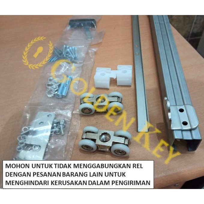 Jual Rel Pintu Kayu Roda Nylon Sliding Besi Galvanis 1.6 Meter 160 Cm ...