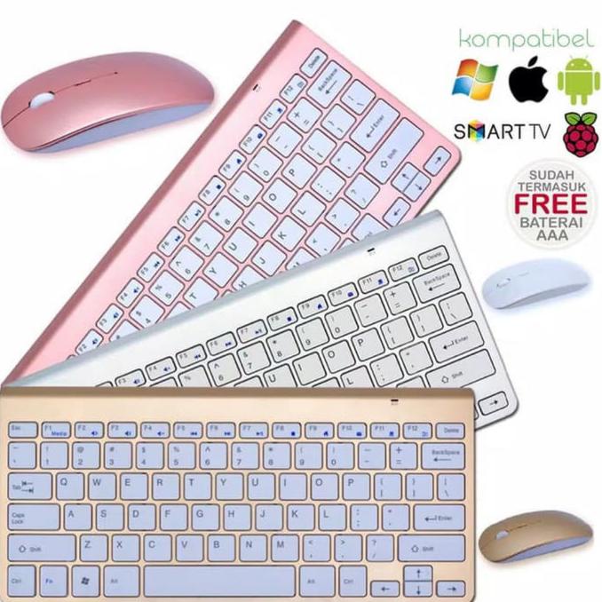 Jual KEYBOARD WIRELESS + MOUSE WIRELESS APPLE SILENT MIRIP LOGITECH ...
