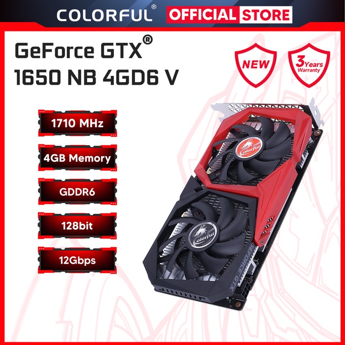 Jual COLORFUL GEFORCE GTX 1650 NB 4G DDR6 | Shopee Indonesia