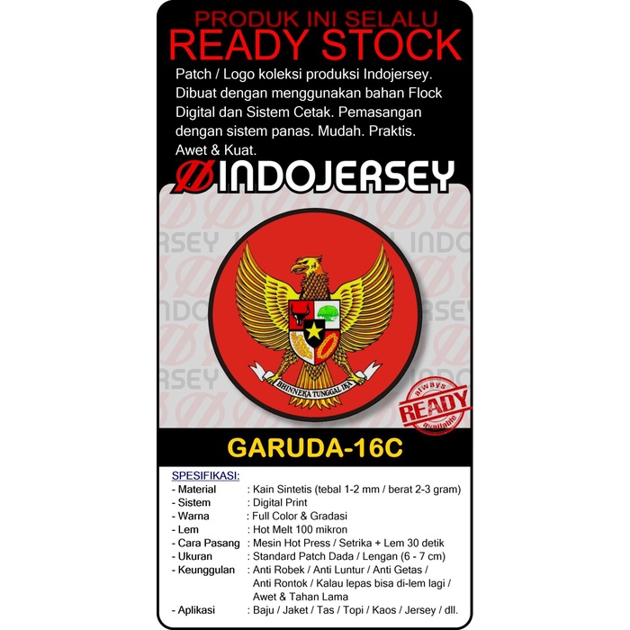 Jual Logo Setrika Flock / Alternatif Bordir Woven - GARUDA PANCASILA ...
