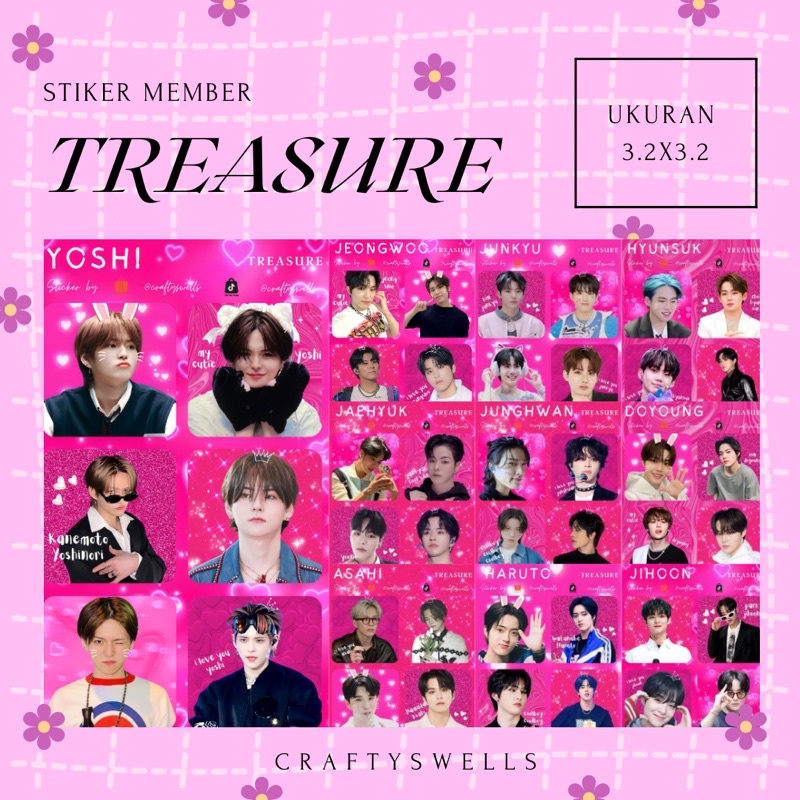 Jual STIKER DECO MEMBER TREASURE JIHOON JUNGHWAN ASAHI YOSHI DOYOUNG ...