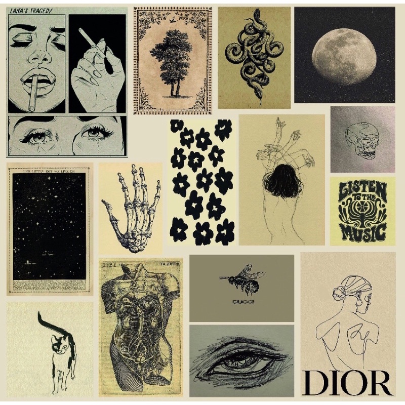 Jual POSTER DINDING TEMA GRUNGE DARK AESTHEIC SKENA WALLCOLLAGE MURAH ...