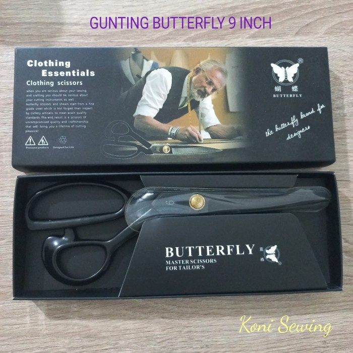Jual TERMURAH Gunting Kain/Gunting Jahit Butterfly 9 Inch Profesional ...