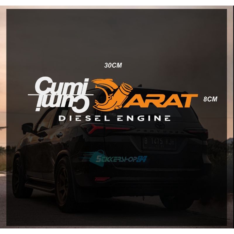 Jual stiker mobil cumi darat diesel engine uk30cm | Shopee Indonesia