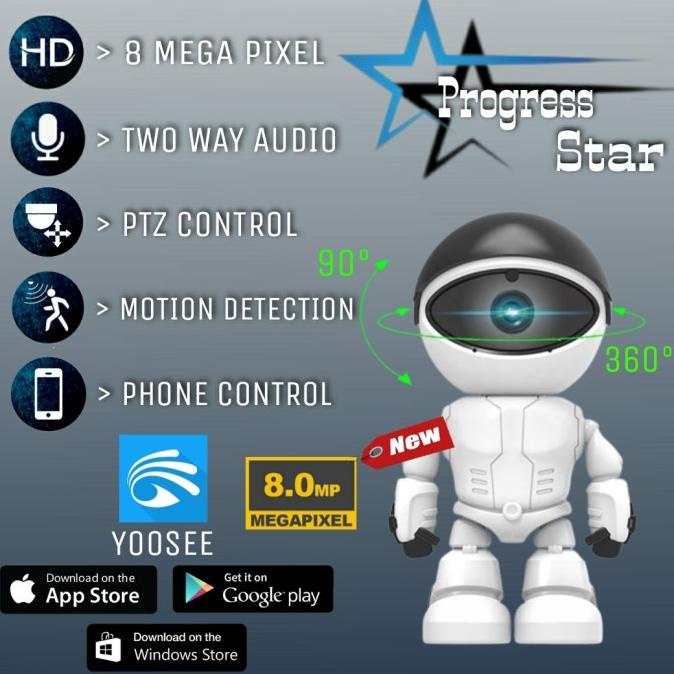 Jual NEW IP Camera 8MP WiFi Robot Keamanan , CCTV IP Kamera Pan&Tilt ...