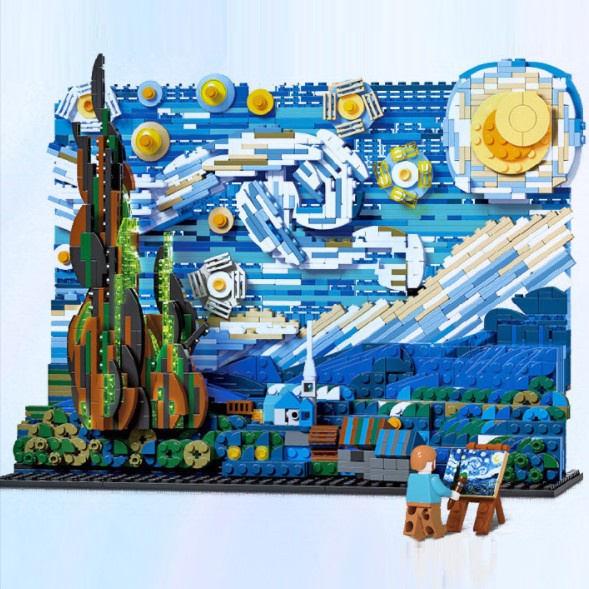 Jual Art Paint Starry Night Vincent Van Gogh Brick Ideas 1552 DK3001 ...