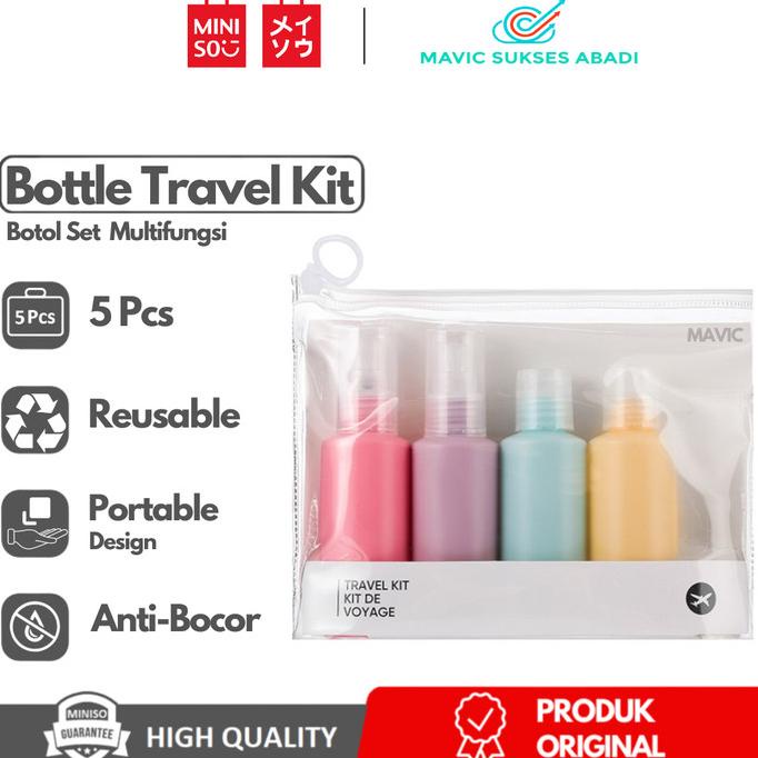Jual New Miniso Botol Travel Kit 5 Pcs Spray Pump Organizer Bottle ...