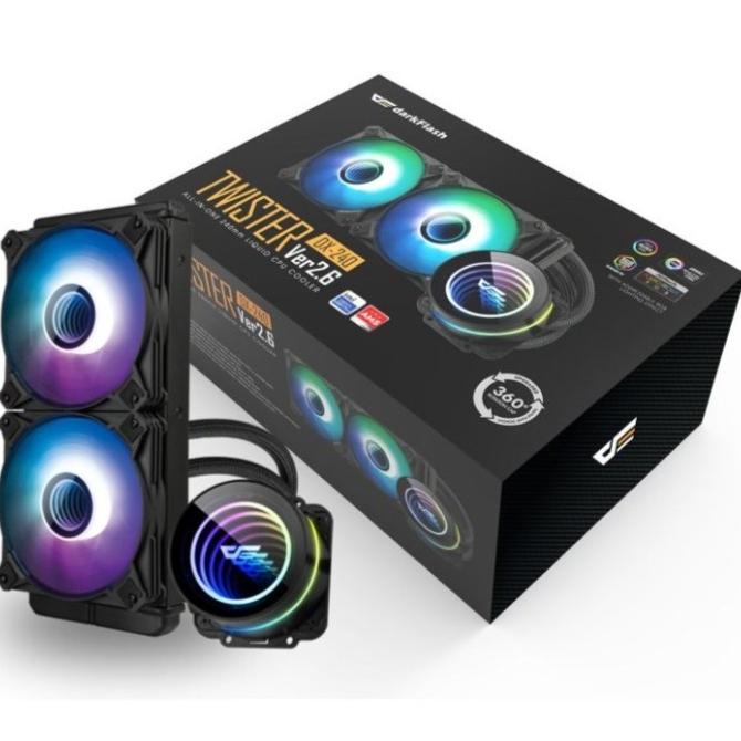 Jual Aigo DarkFlash TWISTER DX-240 V2 ARGB 240mm AIO Liquid Cooler - BLACK | Shopee Indonesia