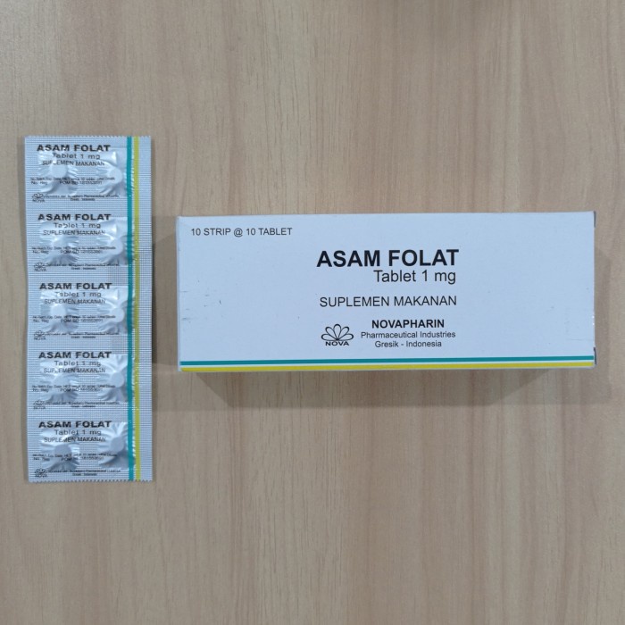 Jual Vitamin B9 Asam Folat 1 mg dan 400mcg Strip 10 Tablet | Shopee ...