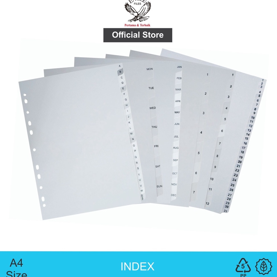 Jual FJ7 EAGLE Pembatas Binder A4 Berbagai Index TABS / Plastik Divider ...