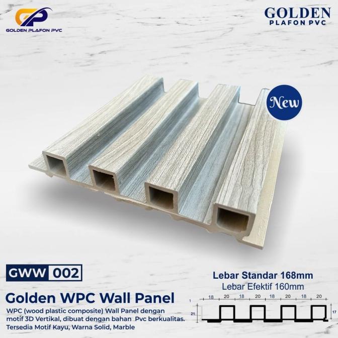 Jual Produk Unggulan] WPC Wood Wall Panel Dinding Golden motif 3D GWW002 | Shopee Indonesia