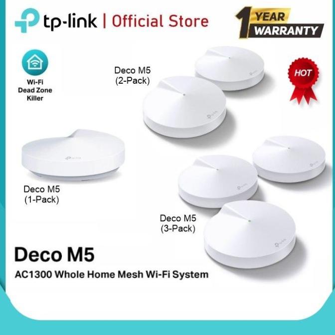 Jual TP-Link Deco M5 1/2/3 Pack AC1300 Whole Home Mesh Wi-Fi System ...