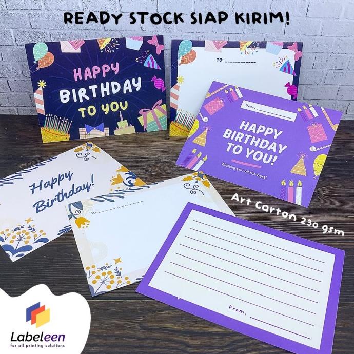 Jual Kartu Ucapan Ultah | Birthday Card 2 Sisi | Shopee Indonesia