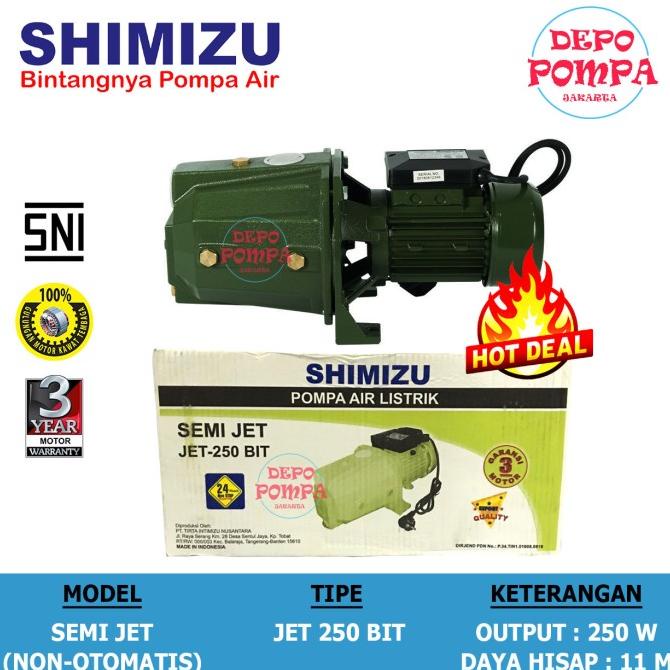 Jual Pompa Air SHIMIZU SEMI JET 250 BIT | Shopee Indonesia