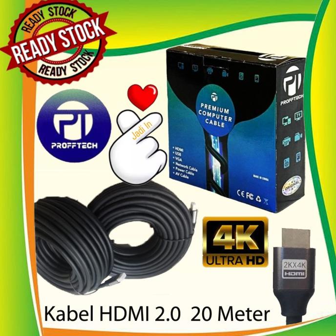 Jual Kabel HDMI 20 M Versi 2.0 high speed With Ethernet Support 4K 2K | Shopee Indonesia