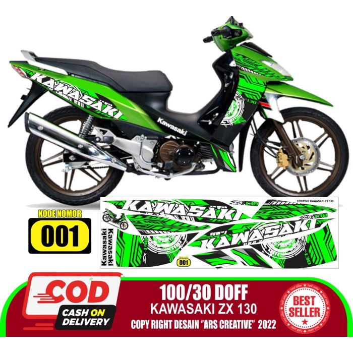 Jual Sticker Striping Decal Kawasaki ZX-130 Variasi ARS004 GLOSSY DOFF ...