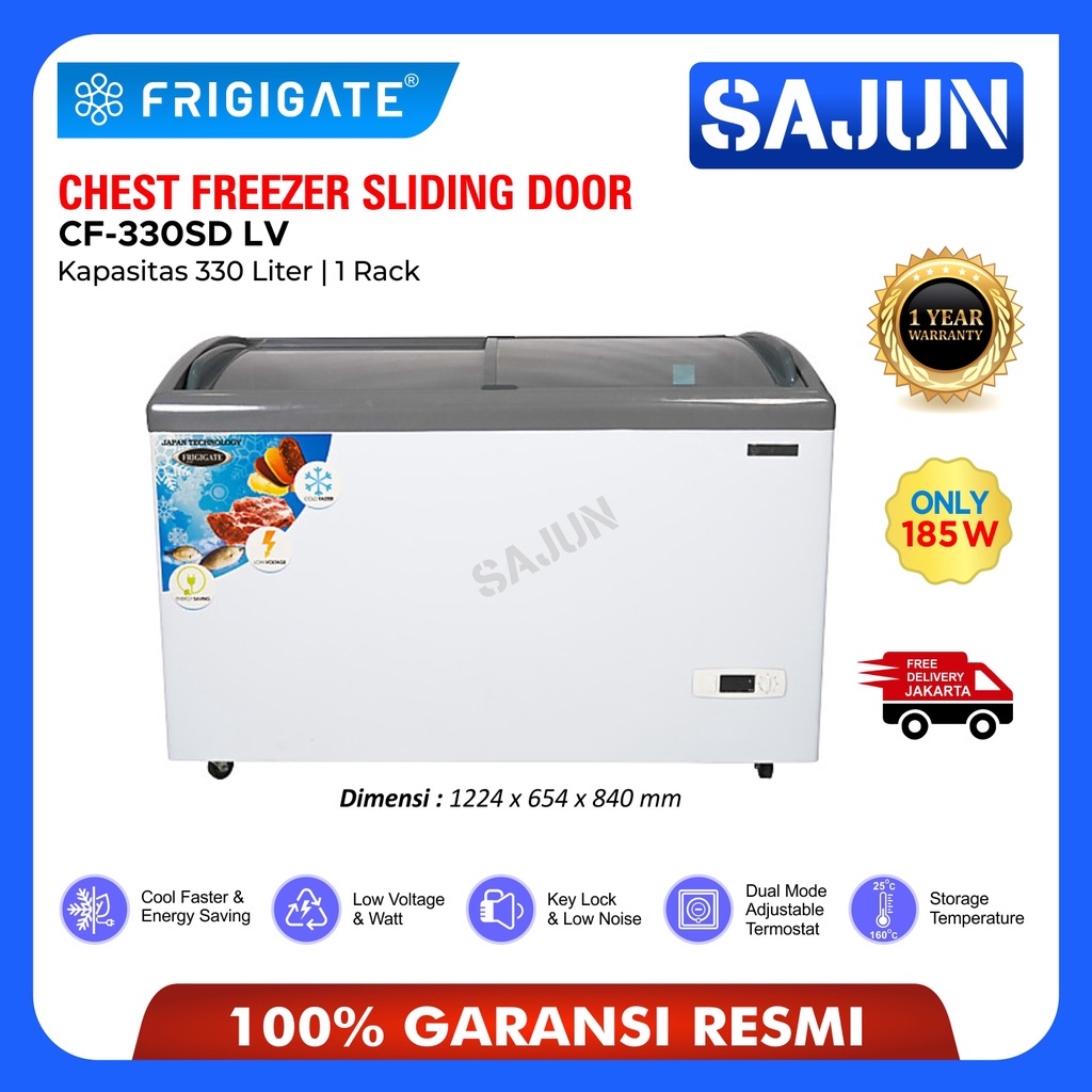Jual FRIGIGATE CF-330SD LV Chest Freezer Sliding Door 330Liter CF330 ...