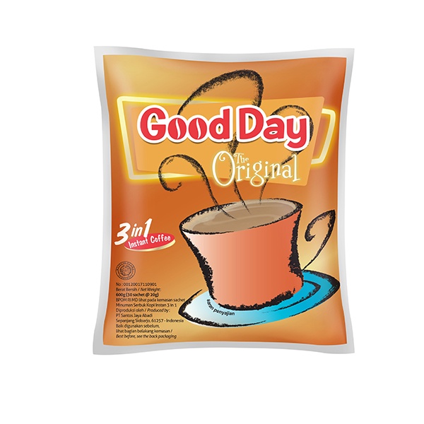 Jual GOOD DAY ORIGINAL COFFEE BAG ISI 30 SACHET X 20 GR - KOPI | Shopee ...