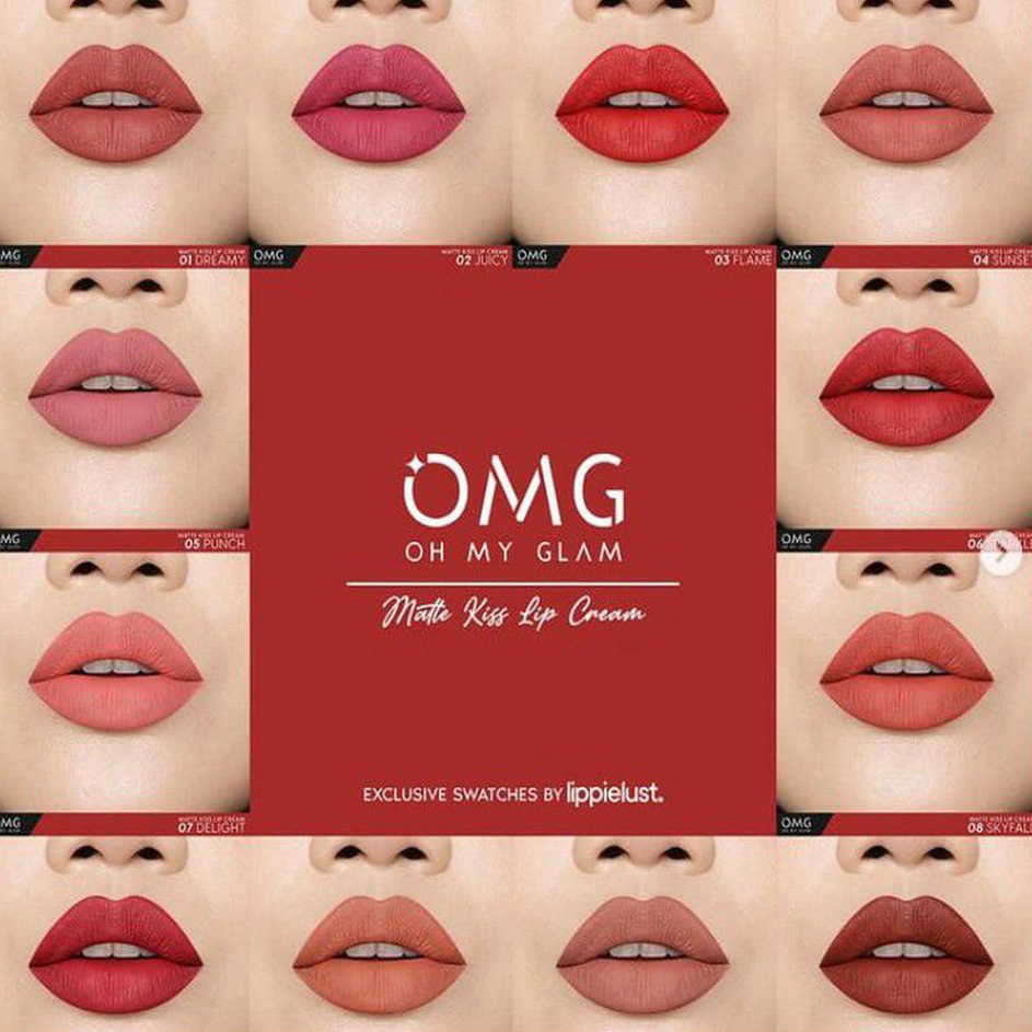 Jual Check Here OMG OH MY GLAM MATTE KISS LIP CREAM | Shopee Indonesia