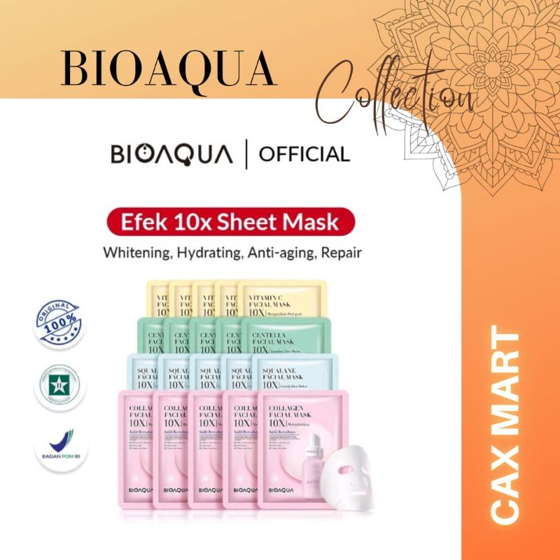 Jual BIOAQUA Sheet Mask 10x The Effect Mask 28 ml | Shopee Indonesia