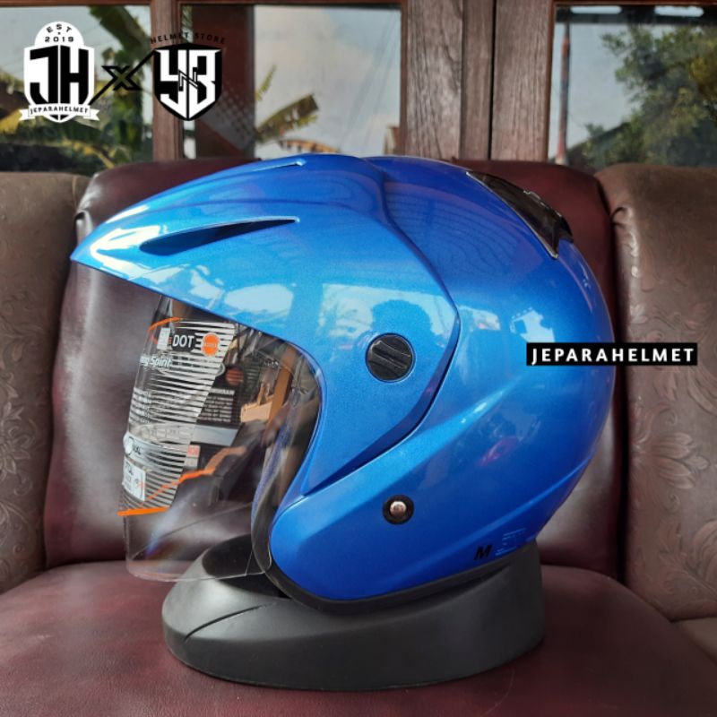 Jual Helm Half Face INK CX22 Solid Polos Crystal Blue Biru Original ...