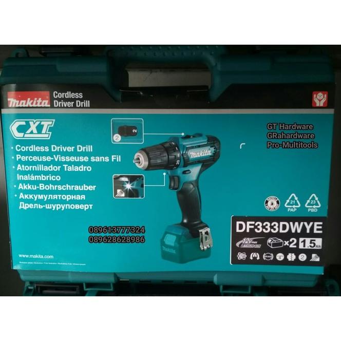 Jual Makita Df333Dwye Df 333 Dwye Cordless Driver Drill Mesin Bor ...