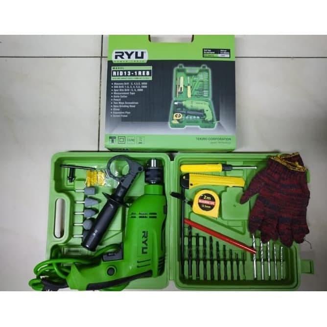 Jual Mesin Bor Set 13Mm Ryu Tekiro Bor Tembok Bor Besi Bor Kayu Set ...