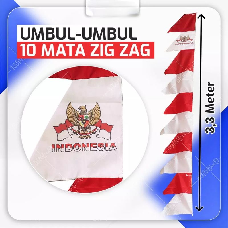 Jual Bendera umbul umbul zig zag merah putih lambang garuda | Shopee Indonesia