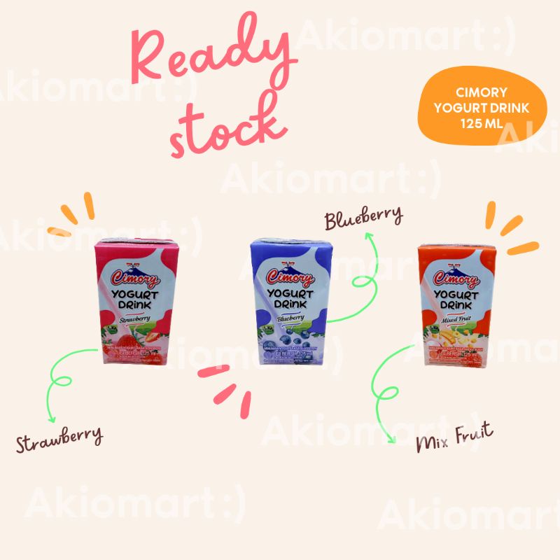 Jual Cimory Yogurt Drink Minuman Yogurt Rasa Blueberry Strawberry Mixed Fruit 125 ml | Shopee ...