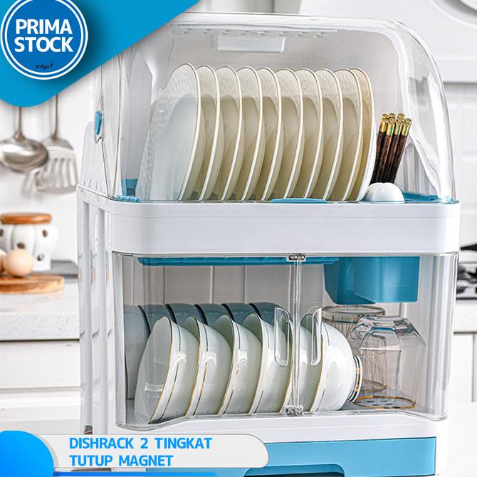 Jual RAK PIRING DAPUR 2 SUSUN + TUTUP LEMARI TERTUTUP PREMIUM BUKAN ...