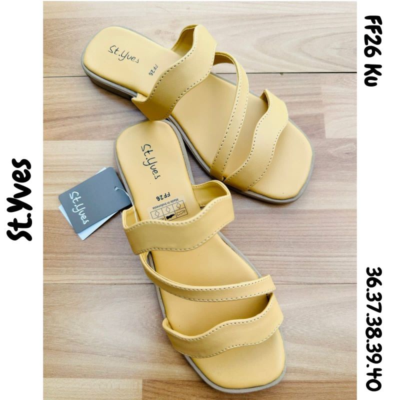 Jual Sandal slip 26Ff kuning offwhite | Shopee Indonesia
