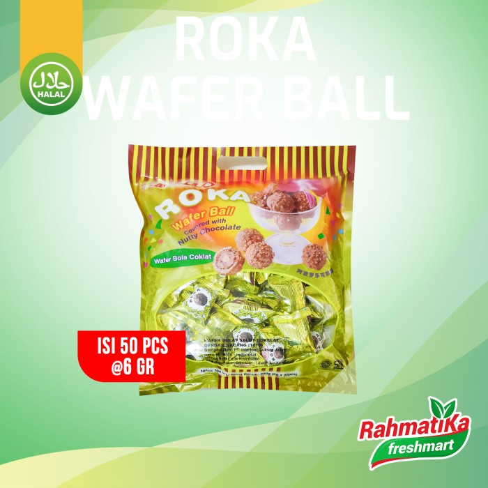 Jual Roka Wafer Ball Chocolate 300 gram (Snack) | Shopee Indonesia