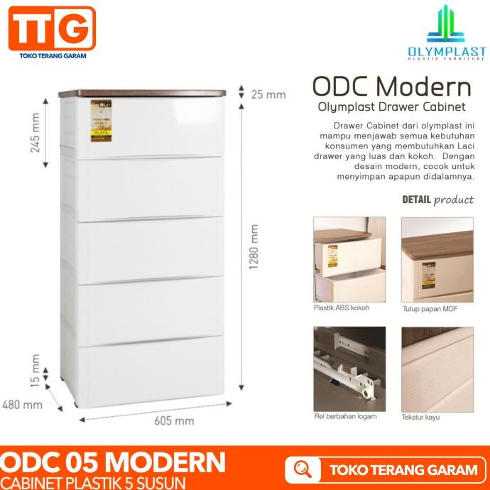 Jual OLYMPLAST LEMARI PLASTIK DRAWER KABINET LACI 5 SUSUN ODC - 05 MODERN | Shopee Indonesia