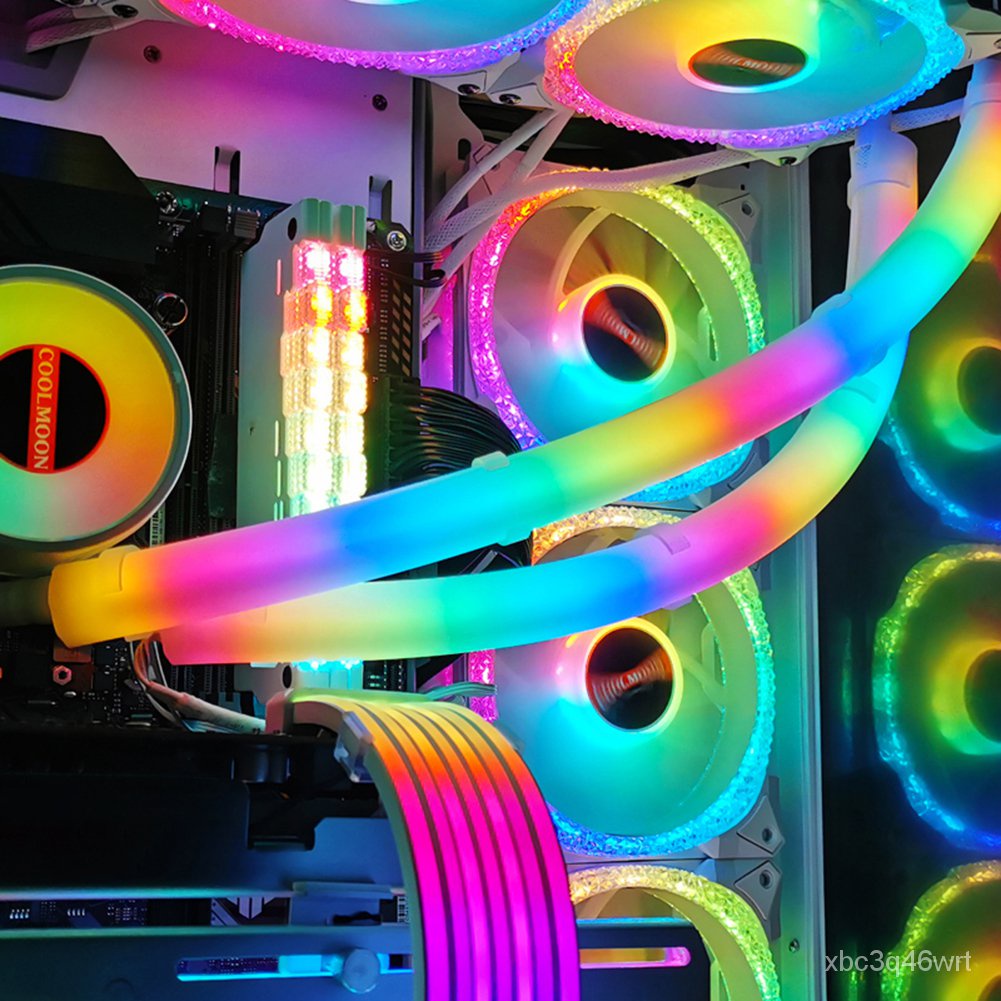 Jual &CoolMoon LED Tube Sleeve ARGB Soft Tube CPU Liquid Cooler ...